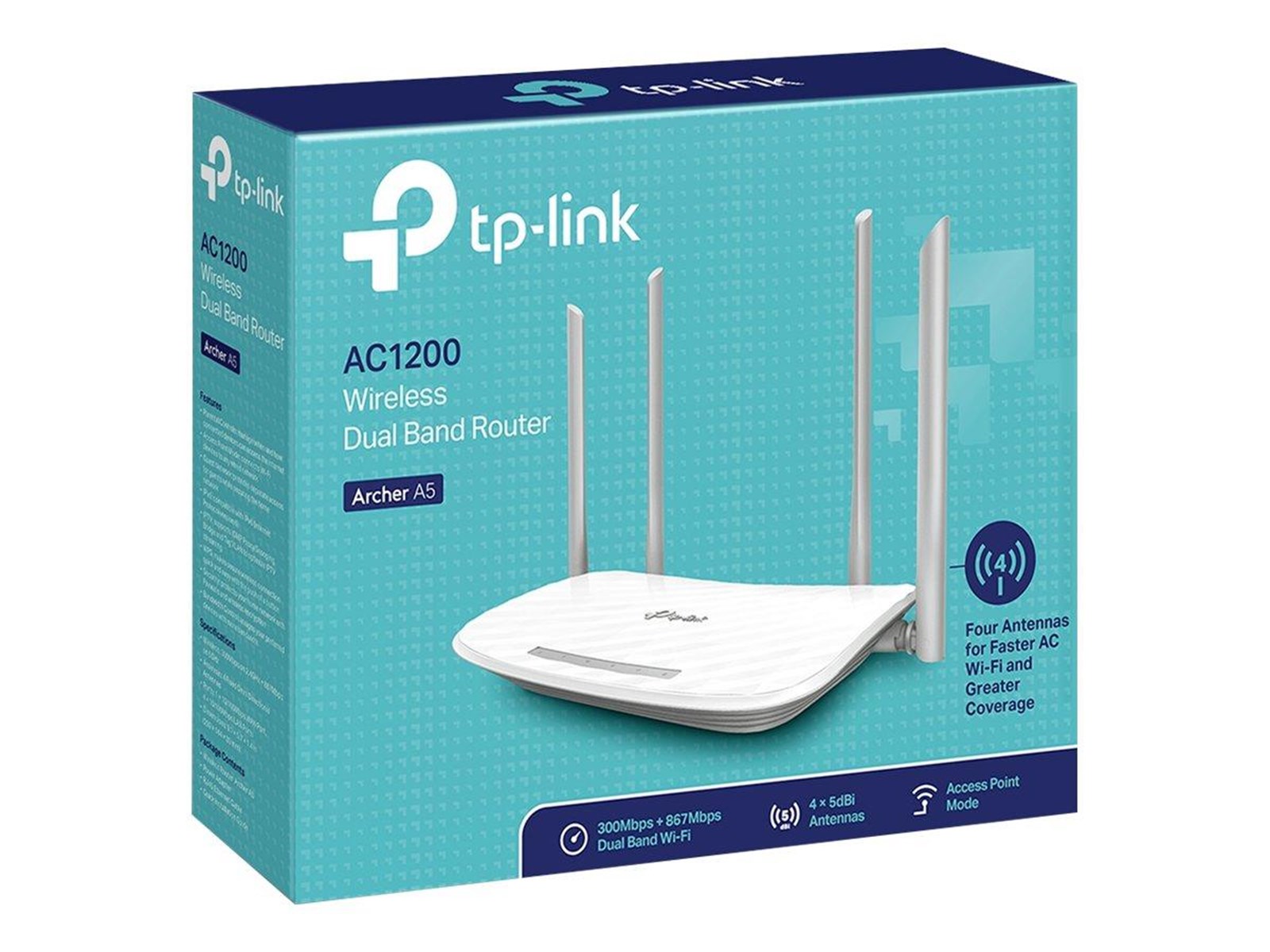 TP-Link Archer A5 AC1200 Wireless Dual Band Router - Wireless router Wi ...