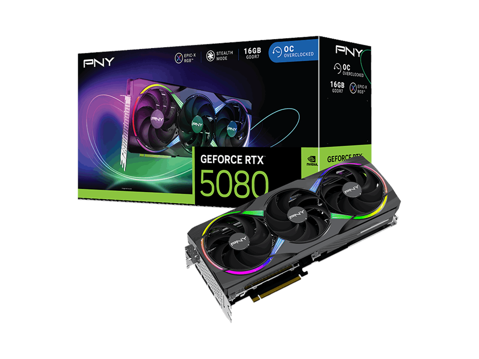 PNY GeForce RTX 5080 Epic-X OC - 16GB GDDR7 RAM - Grafikkort | Billig
